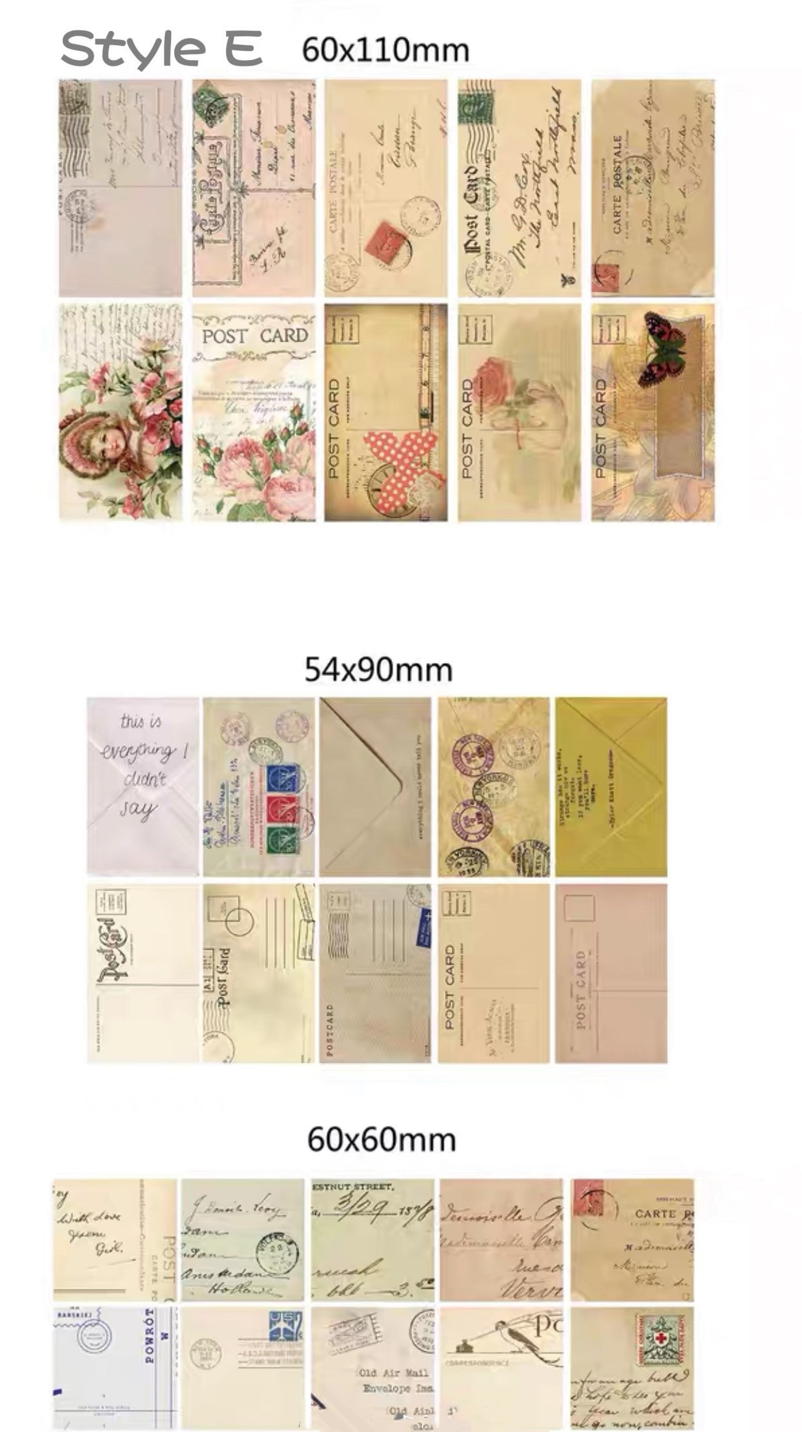 60pcs Vintage Mini Scrap Paper,decorative Paper,vintage Ephemera Paper ...