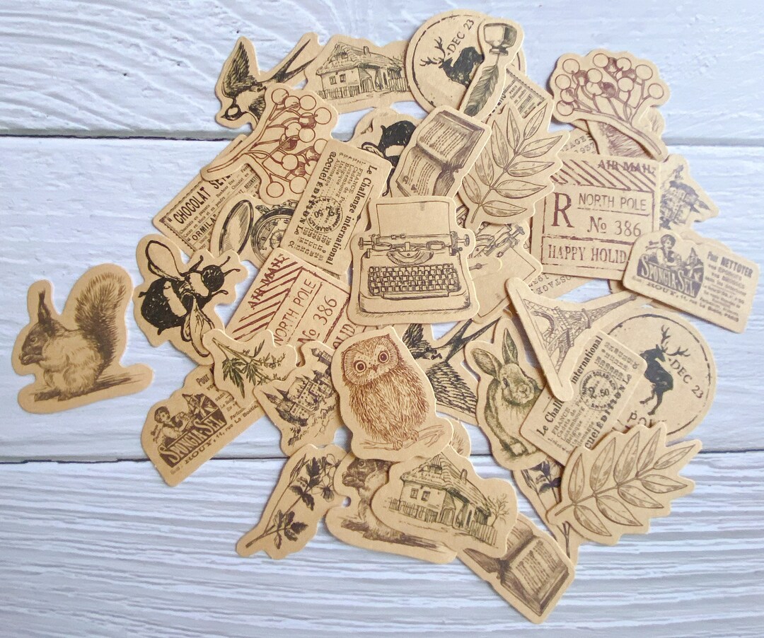 23pcs Vintage Sticker Pack,ephemera Stickers,craft Supplies, Planner ...