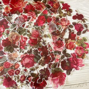 55pcs Vintage Rose Sticker,large Size Floral Sticker Pack A,decorative ...