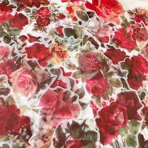55pcs Vintage Rose Sticker,large Size Floral Sticker Pack A,decorative ...