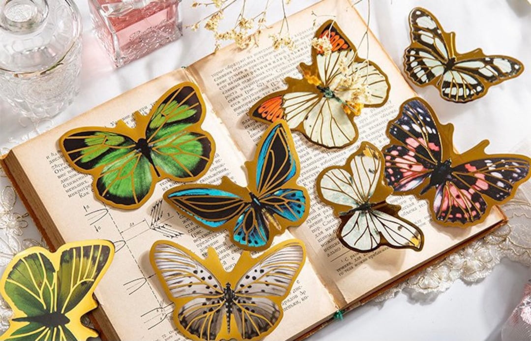 10pcs Extra Large Butterfly Sticker,gold Foil Butterfly Sticker ...