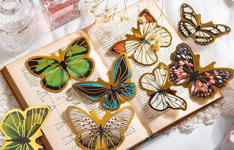 10pcs Extra Large Butterfly Sticker,gold Foil Butterfly Sticker ...