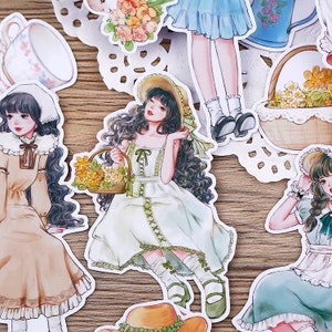 15pcs Sweet Girl Sticker,sunshine Girl Stickers Pack,die-cut Sticker ...
