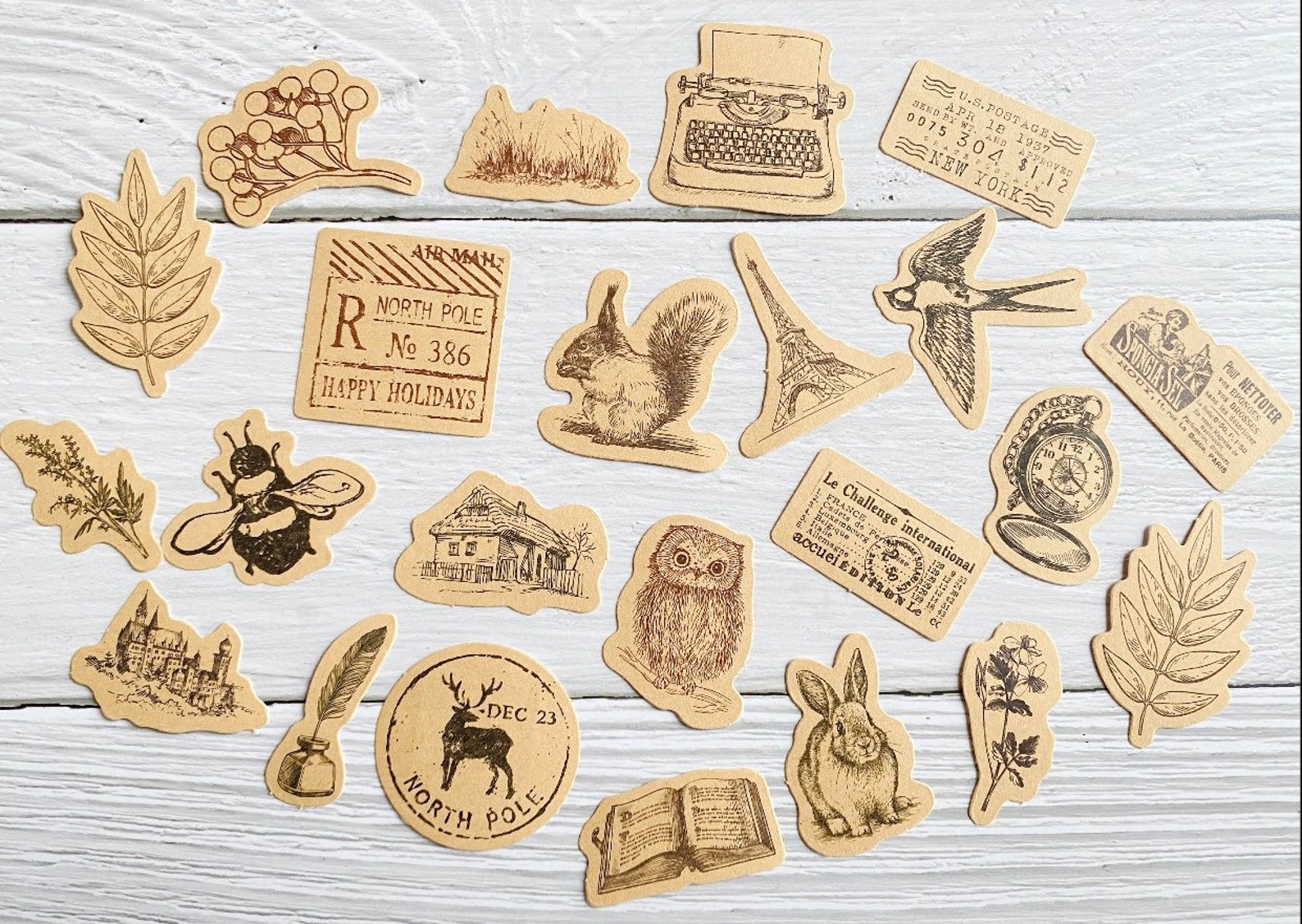 23Pcs Vintage Sticker PackEphemera StickersCraft Supplies - Etsy España