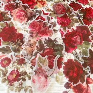 55pcs Vintage Rose Sticker,large Size Floral Sticker Pack A,decorative ...