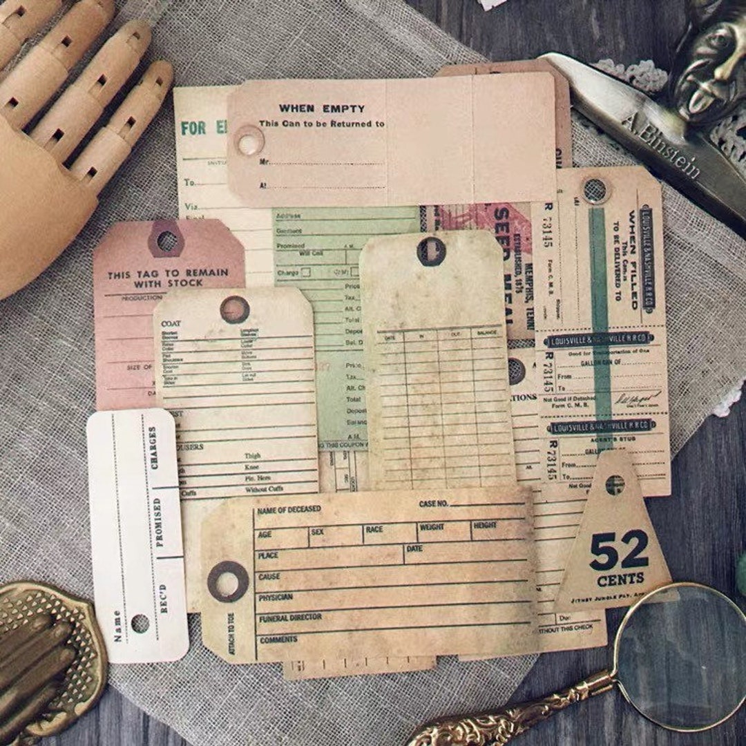 13pcs Vintage Tags Sticker,vintage Label Sticker Pack,craft Supplies ...