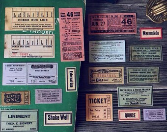 128 Pcs Vellum Retro Ticket Stickers / Journal Stickers/ - Etsy