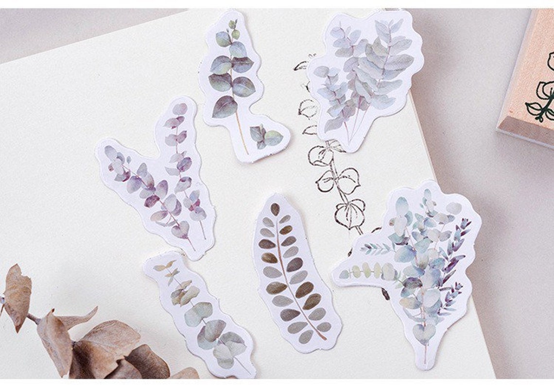 45pcs Eucalyptus Leaf Sticker Pack,plants Sticker Box Set,leaves,garden ...
