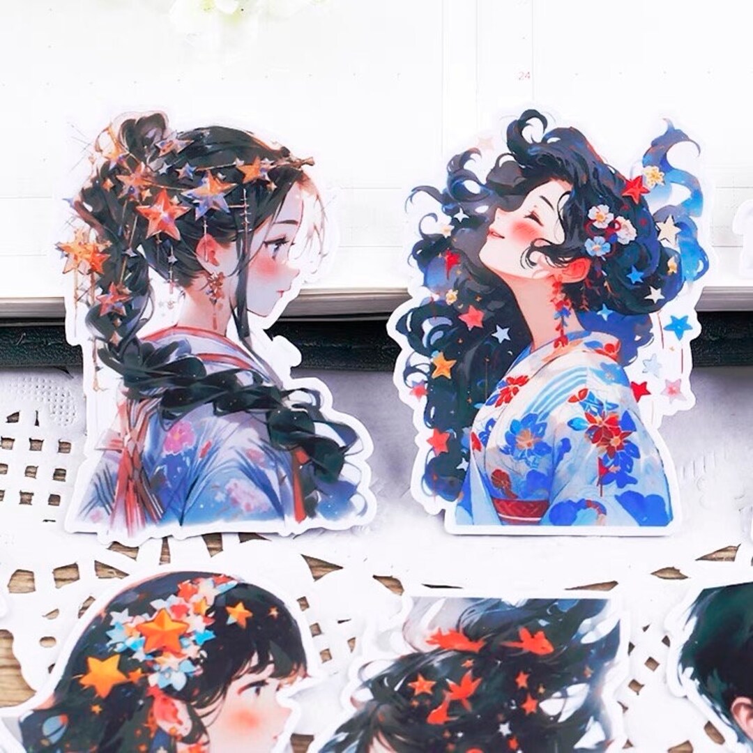 16pcs Star Girl Sticker,gentle Girl Stickers Pack,die-cut Sticker ...