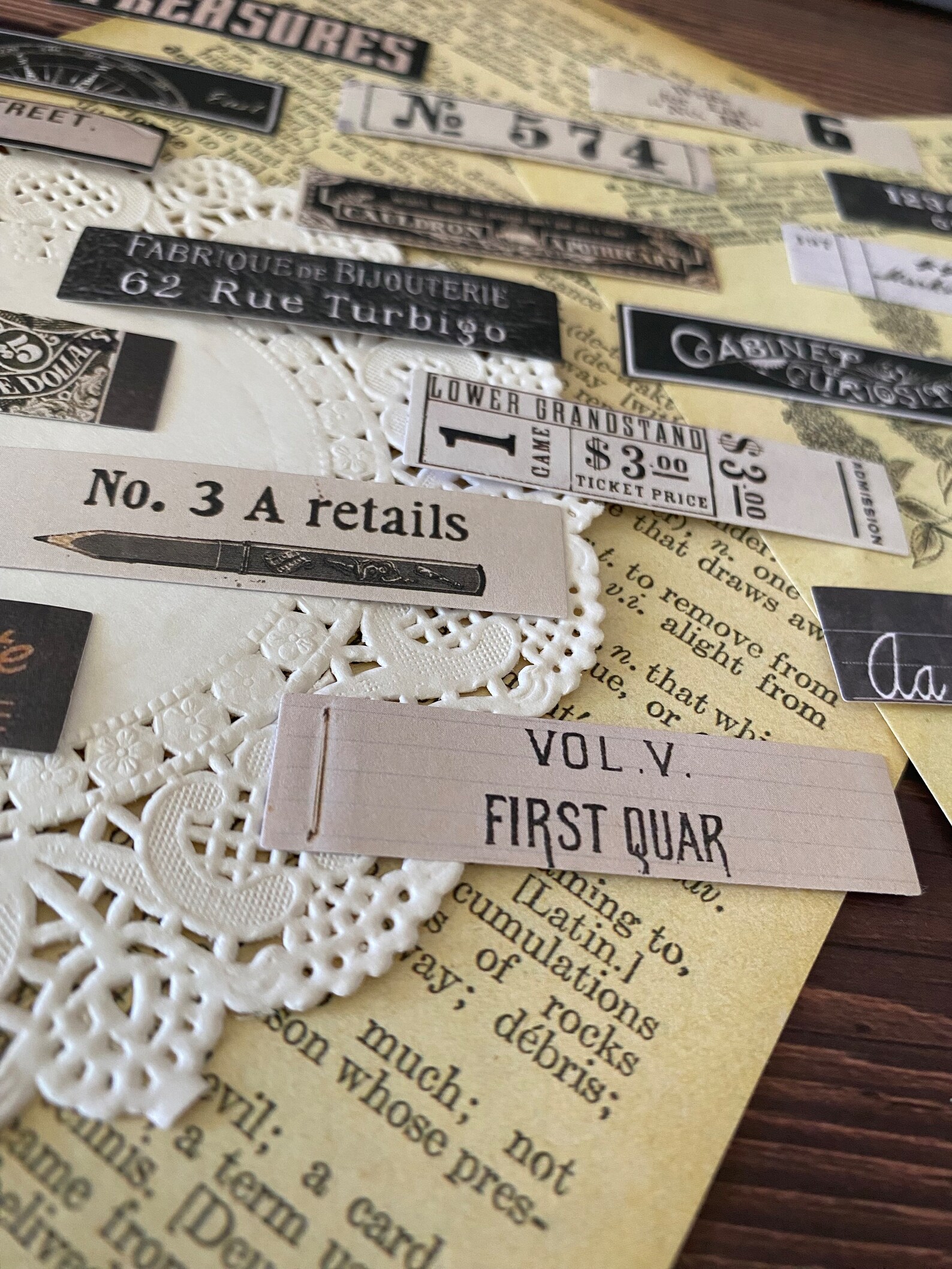 20pcs Vintage Words Sticker Ephemera Stickers Scrap Paper Sticker ...