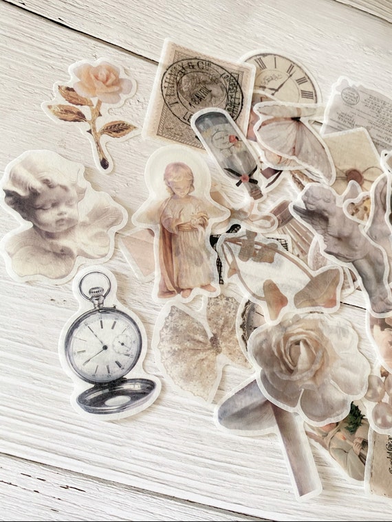 40pcs Vintage Stickers Kitangelvintage Lampsstone - Etsy