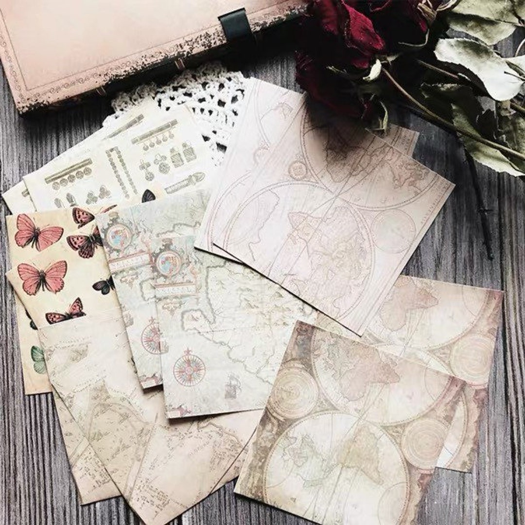 12pcs Vintage Patterned Stickers Set E,ephemera Stickers Pack,junk ...