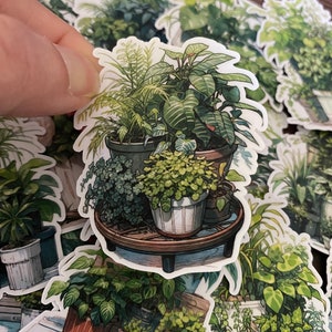 17pcs Potted Plants Sticker House Plant Stickers Die-cut Ephemera ...