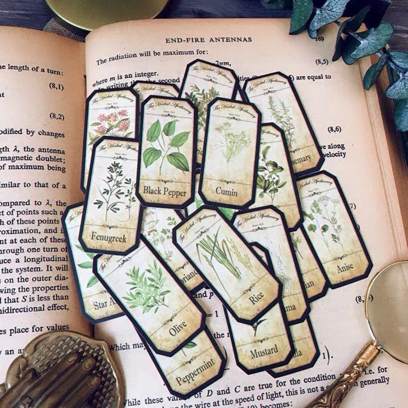 20pcs Herbal Apothecary Stickers Botanical Sticker Packjunk | Etsy