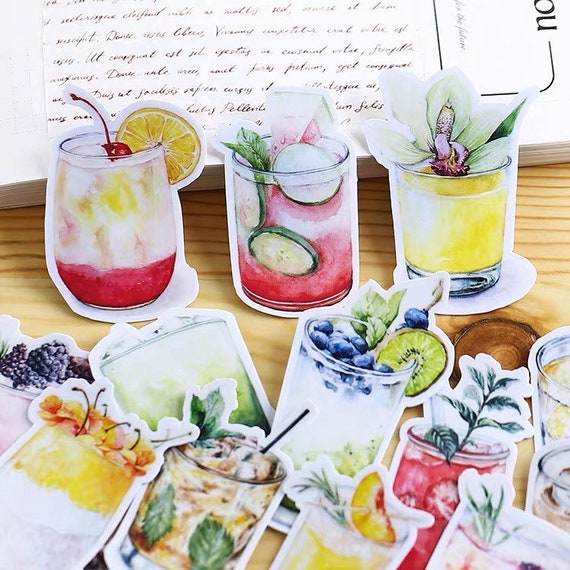 20pcs Cocktail Drinks Stickerephemera Stickers Packdie-cut - Etsy