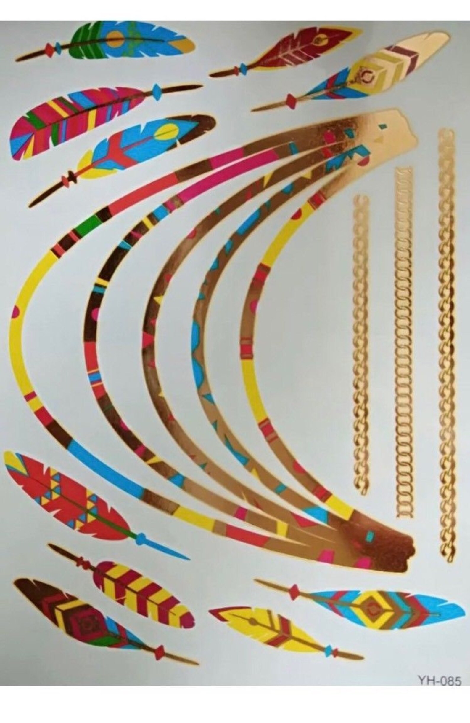 Metallic Temporary Tattoo Gold Silver Black Tattoos Body Art - Etsy