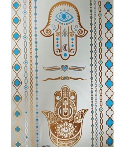 Metallic Temporary Tattoo Gold Silver Black Tattoos Body Art - Etsy