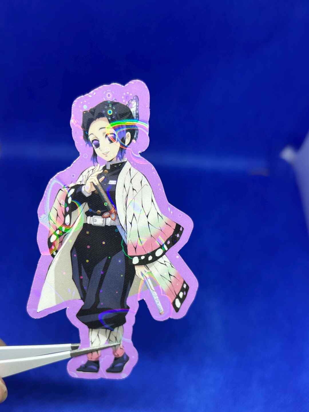 Shinobu Kocho Hashira Butterfly Sticker, Demon Slayer Holographic ...
