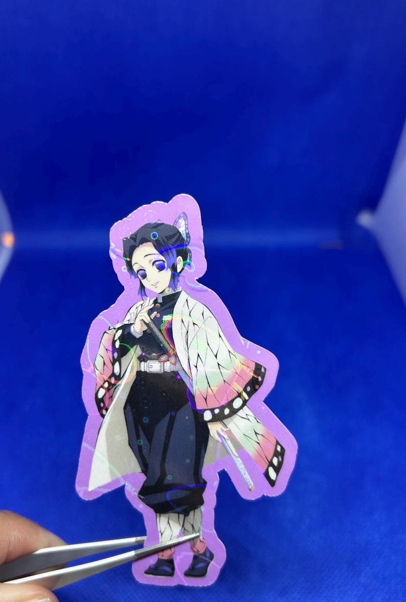 Shinobu Kocho Hashira Butterfly Sticker, Demon Slayer Holographic ...