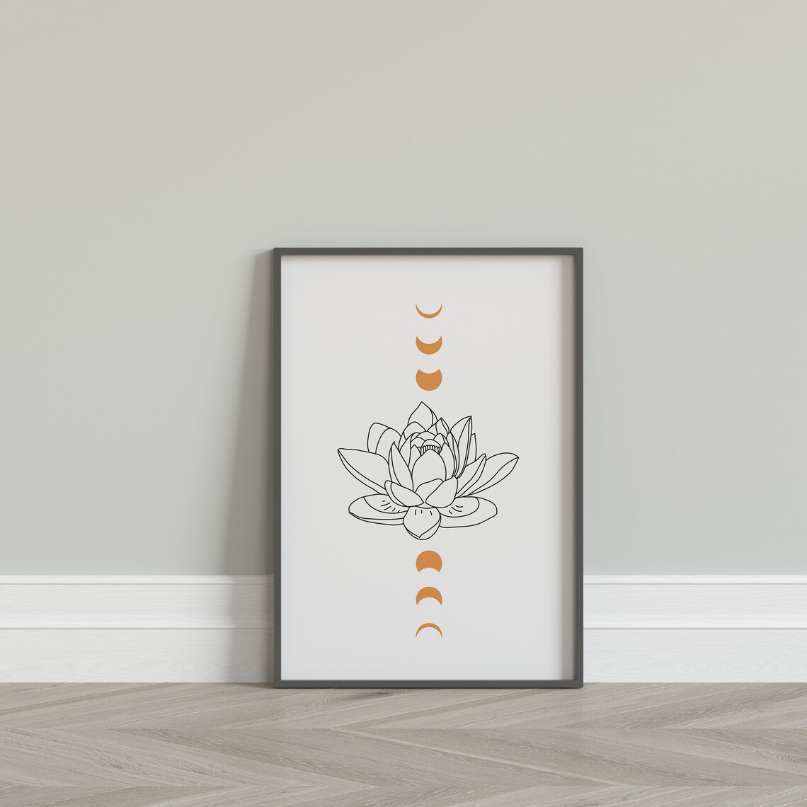 Lotus Flower Moon Phases Print / Bedroom Wall Art / Sacred | Etsy
