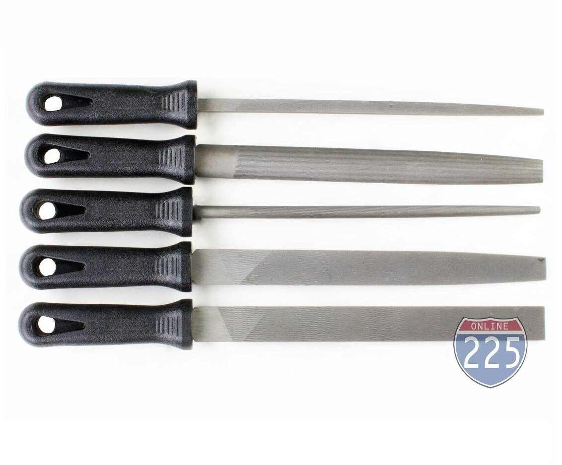 5 Piece 10 Smooth Cut File Set Round Square Flat - Etsy