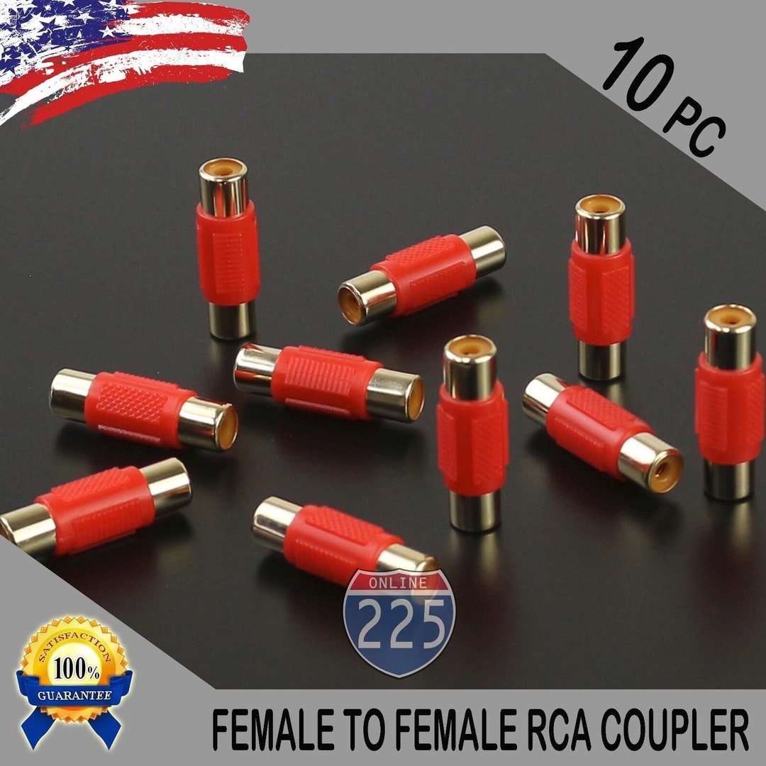 Female to Female RCA Couplers RED W/ Gold Plated Connector 10 - Etsy