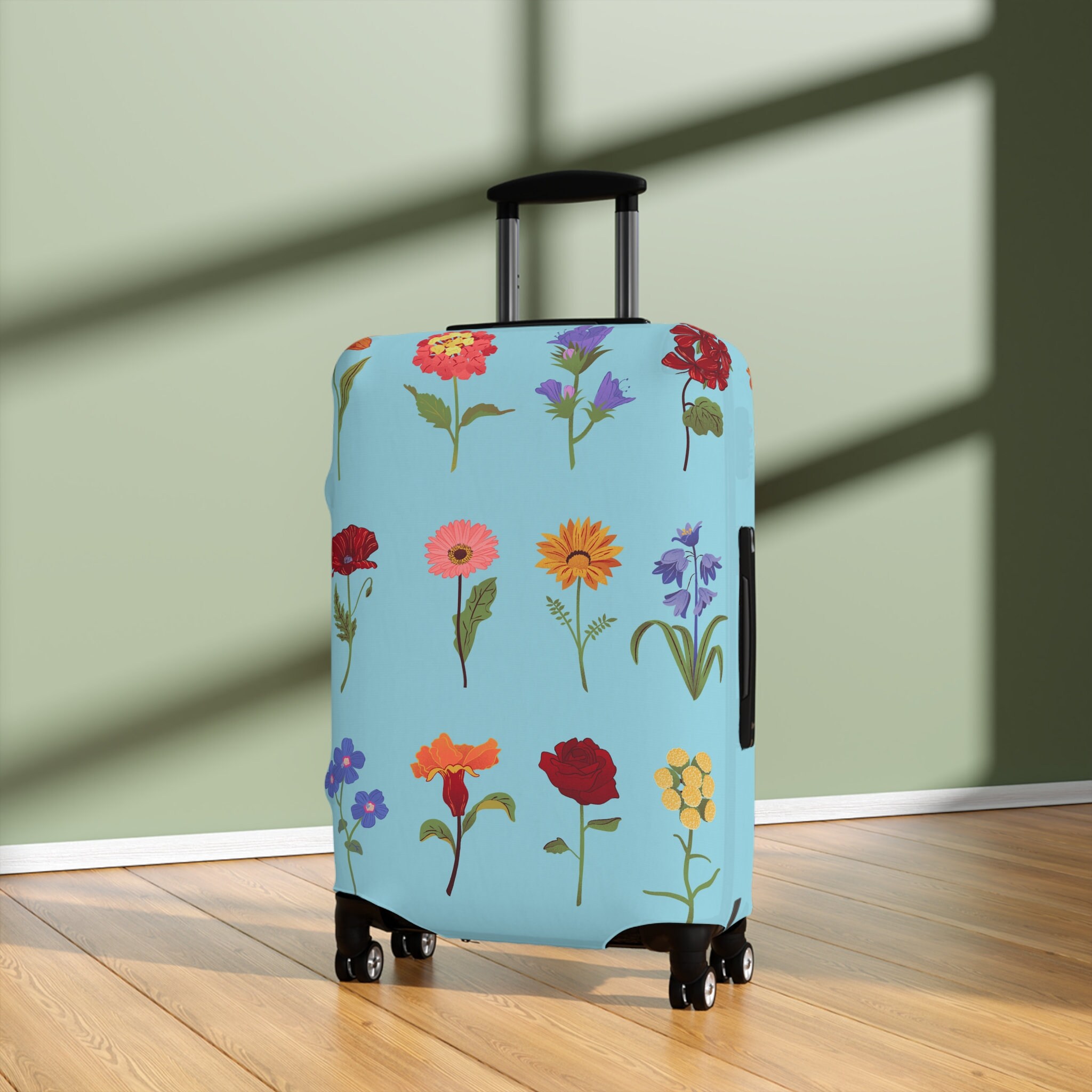 Blue Floral Luggage Cover, suitcase cover sold by Speaker Marci | SKU ...