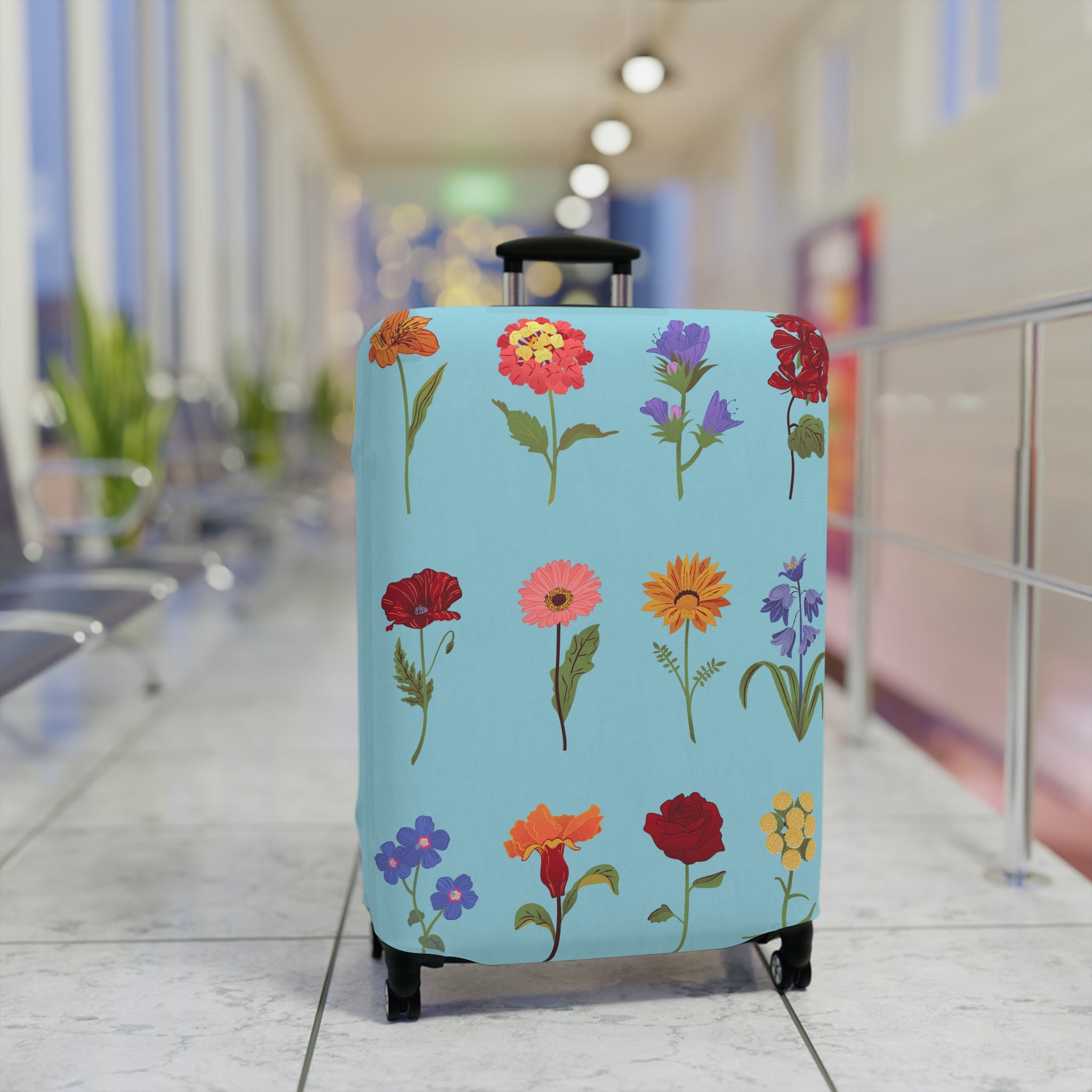 Blue Floral Luggage Cover, suitcase cover sold by Speaker Marci | SKU ...