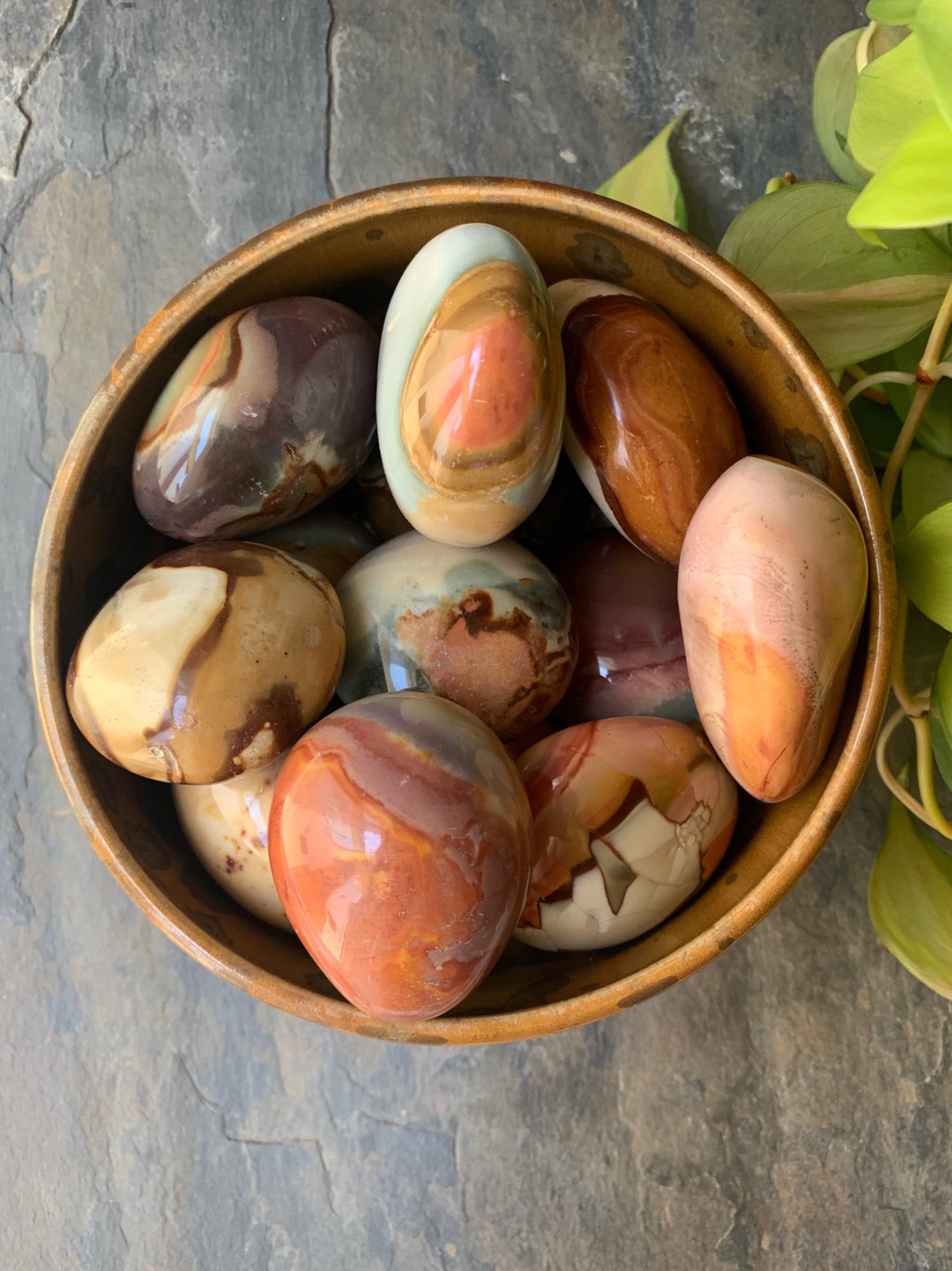 Polychrome Jasper Palm Stones - Etsy