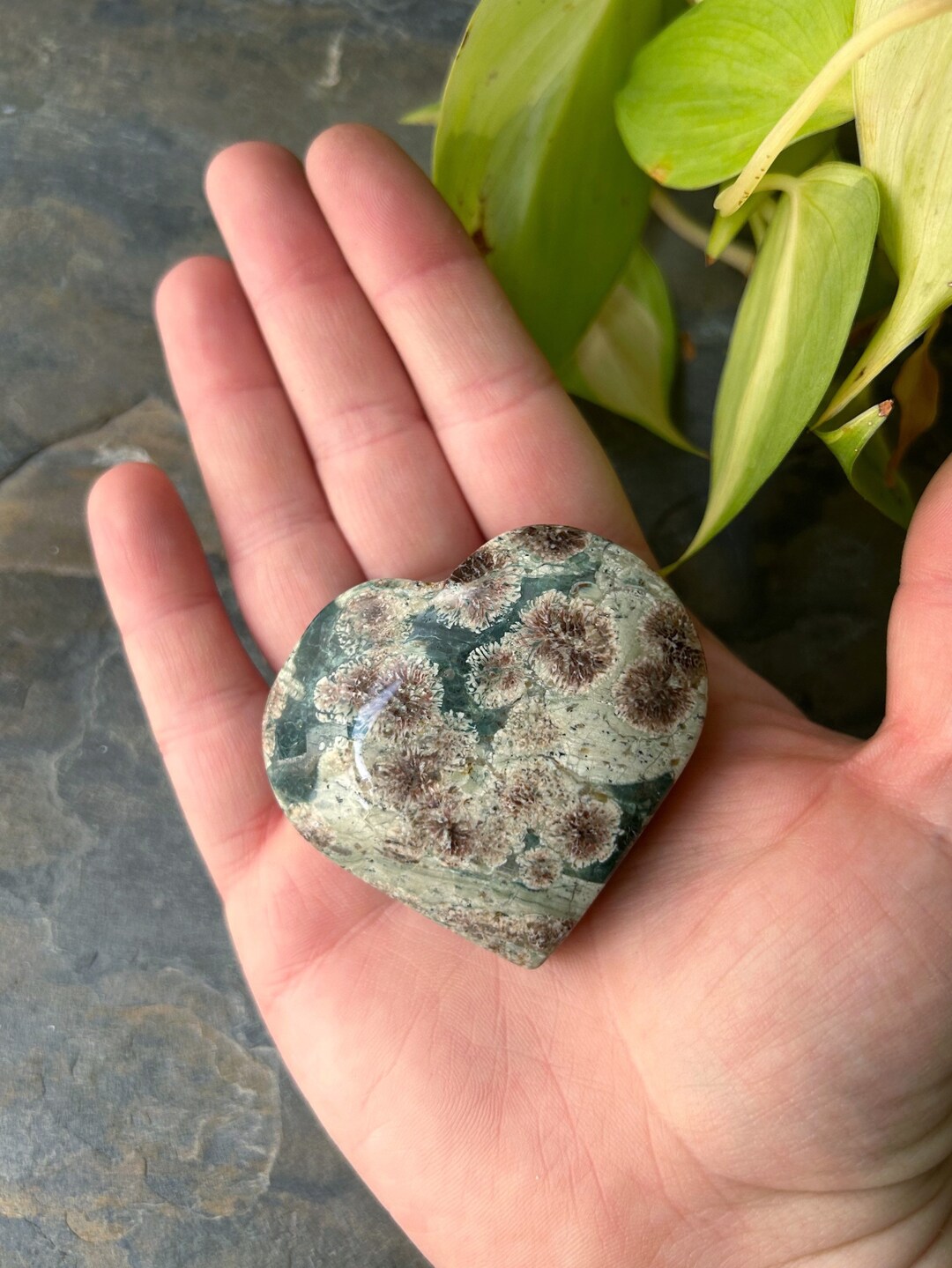 Cherry Blossom Jasper Heart, Plum Jasper - Etsy