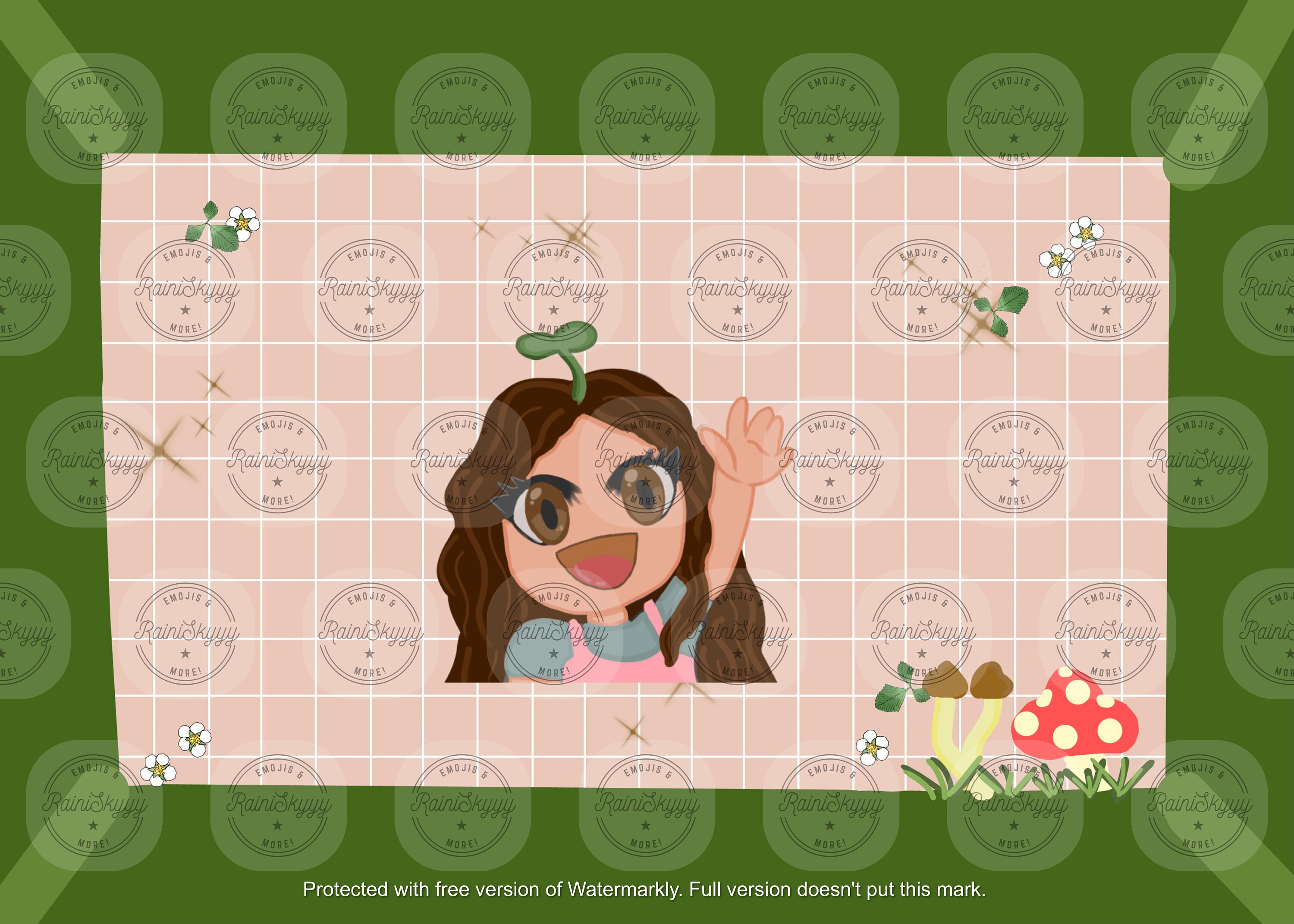 Cottage core wave brown emote | Etsy