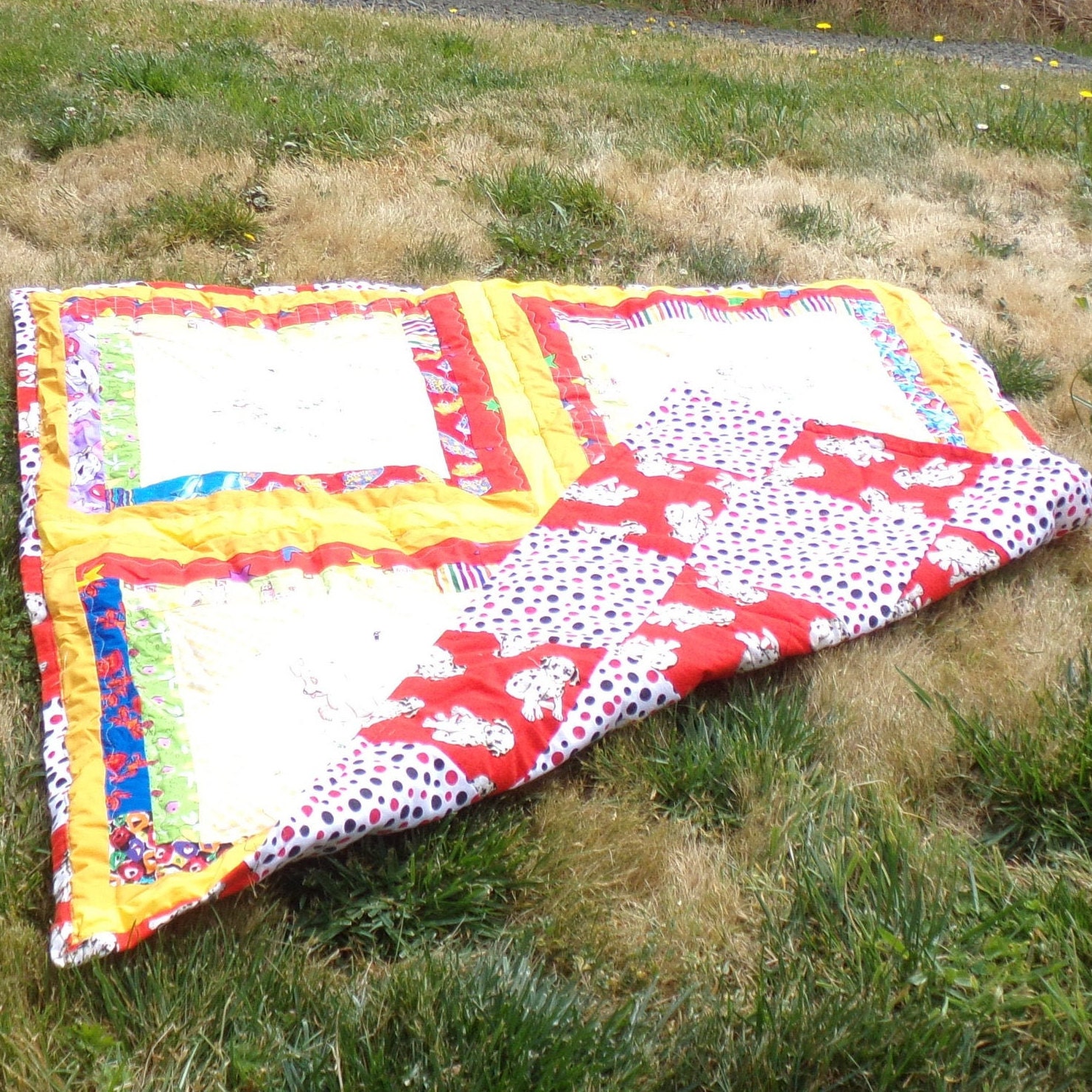 Cozy Baby Quiltembroidered Puppies at Playbright and Happy - Etsy