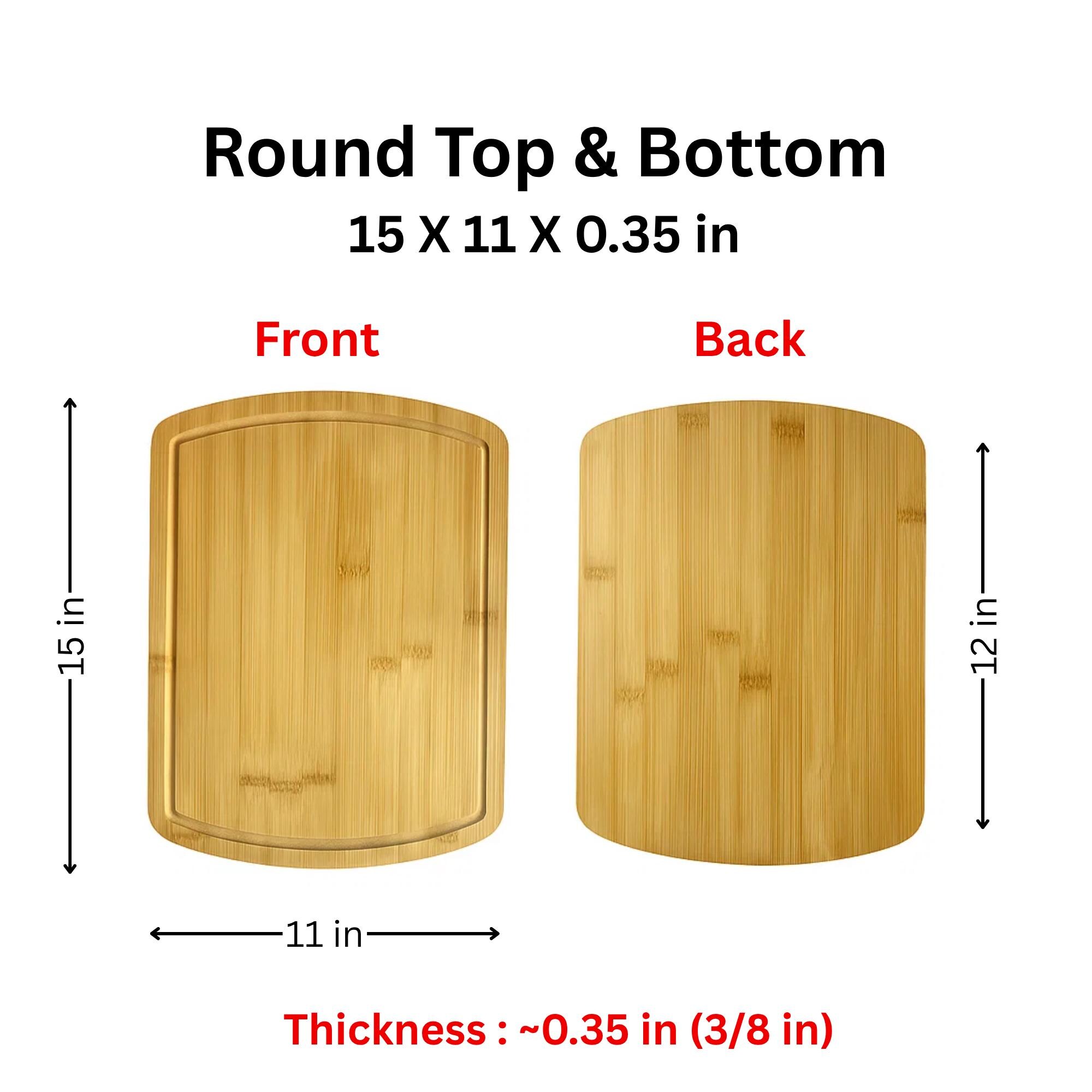 Set of 6, 15x11" Bulk Bamboo Cutting Board With Juice Groove – Blank ...