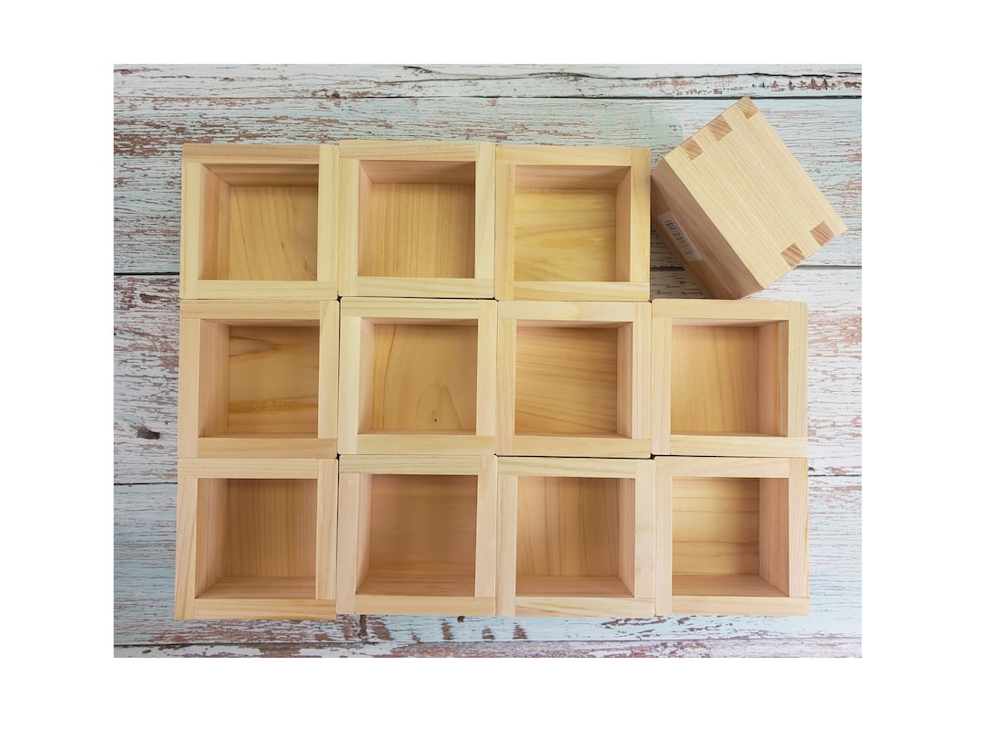12 Set, Bulk Plain 4fl Oz. Cypress Hinoki Masu Box, Wooden Sake Cups ...