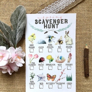 Printable Spring Nature Scavenger Hunt Game Activity Sheet for Kids ...