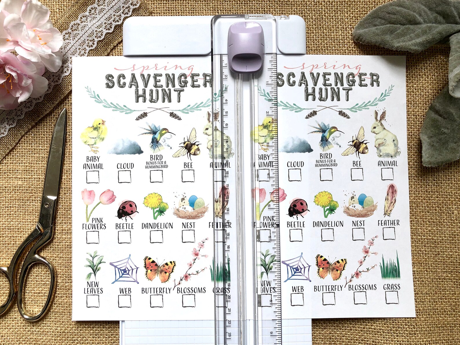 Printable Spring Nature Scavenger Hunt Game Activity Sheet for - Etsy
