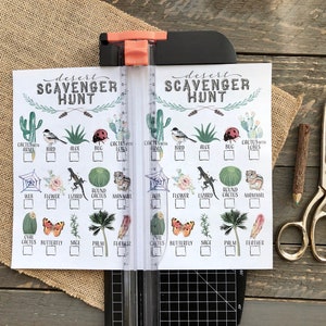 Watercolor Desert Printable Scavenger Hunt for Kids With Cactus, for ...