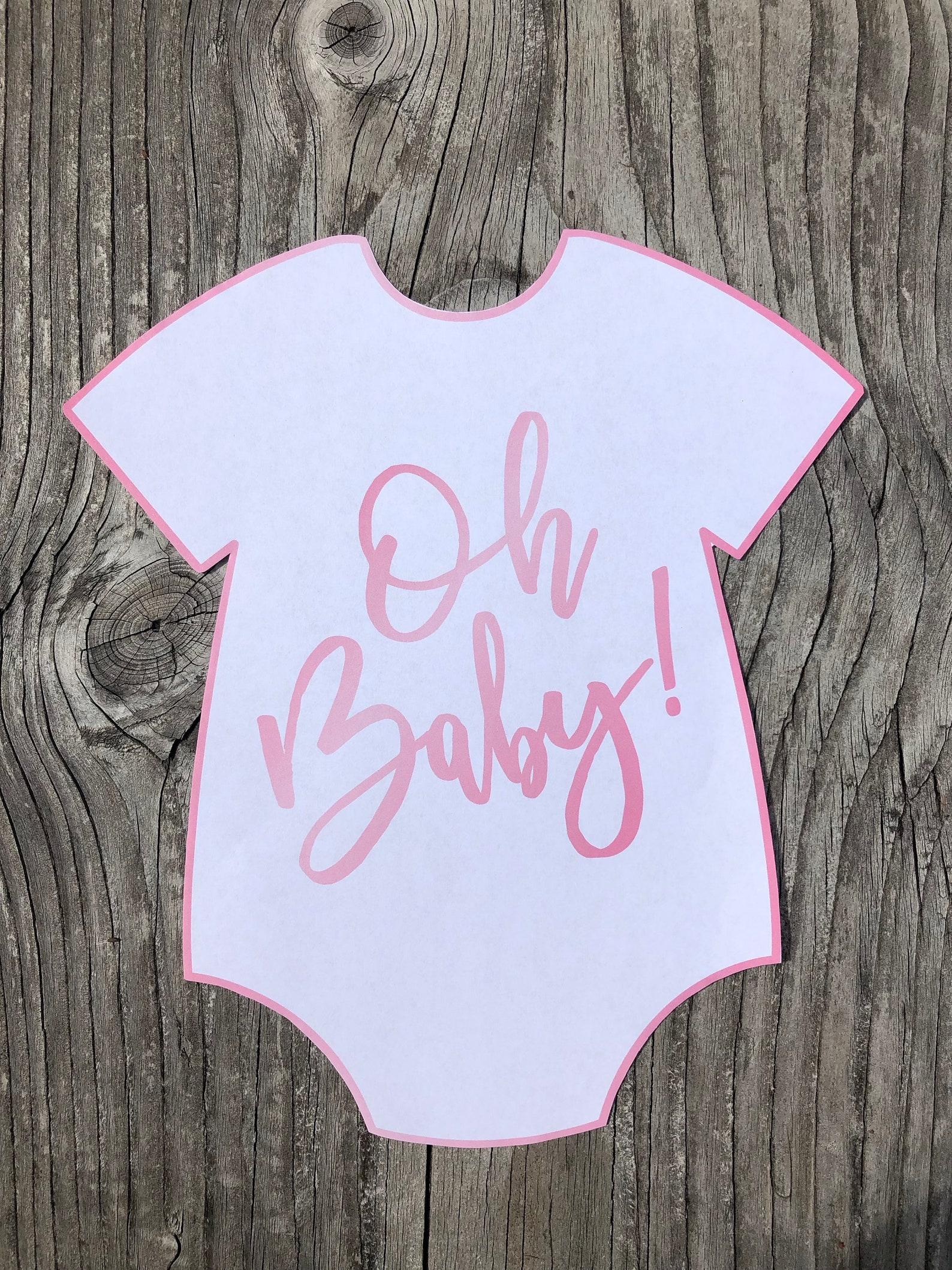 Pink Oh Baby Onesie Shape Advice for Parenthood Printable | Etsy