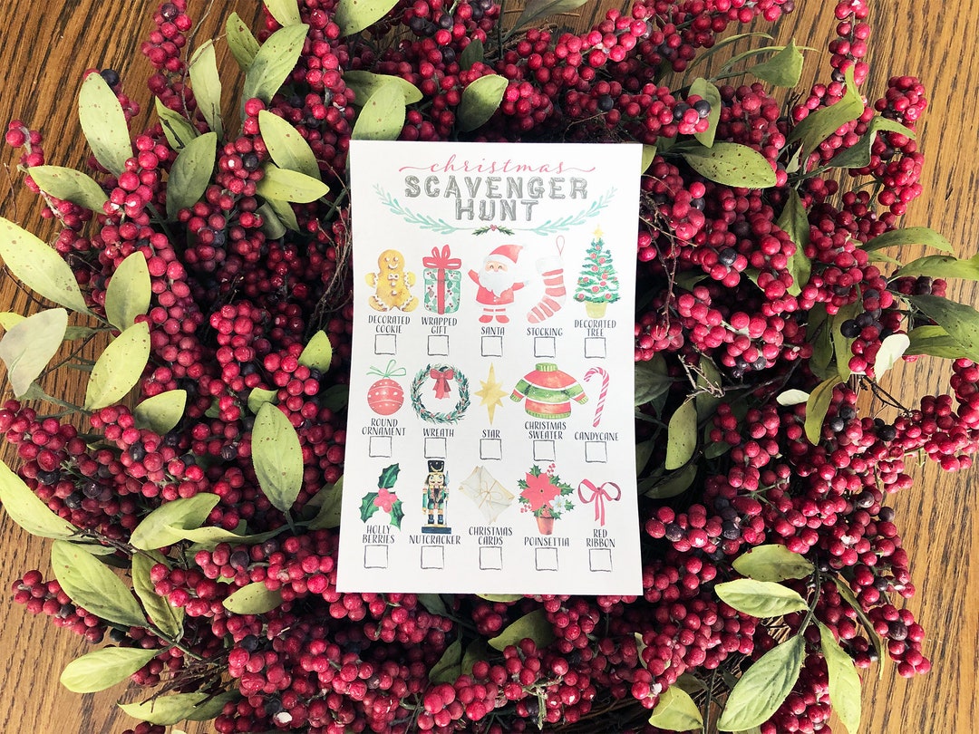 Printable Indoor Christmas Scavenger Hunt for Kids Fun Winter Holiday I ...