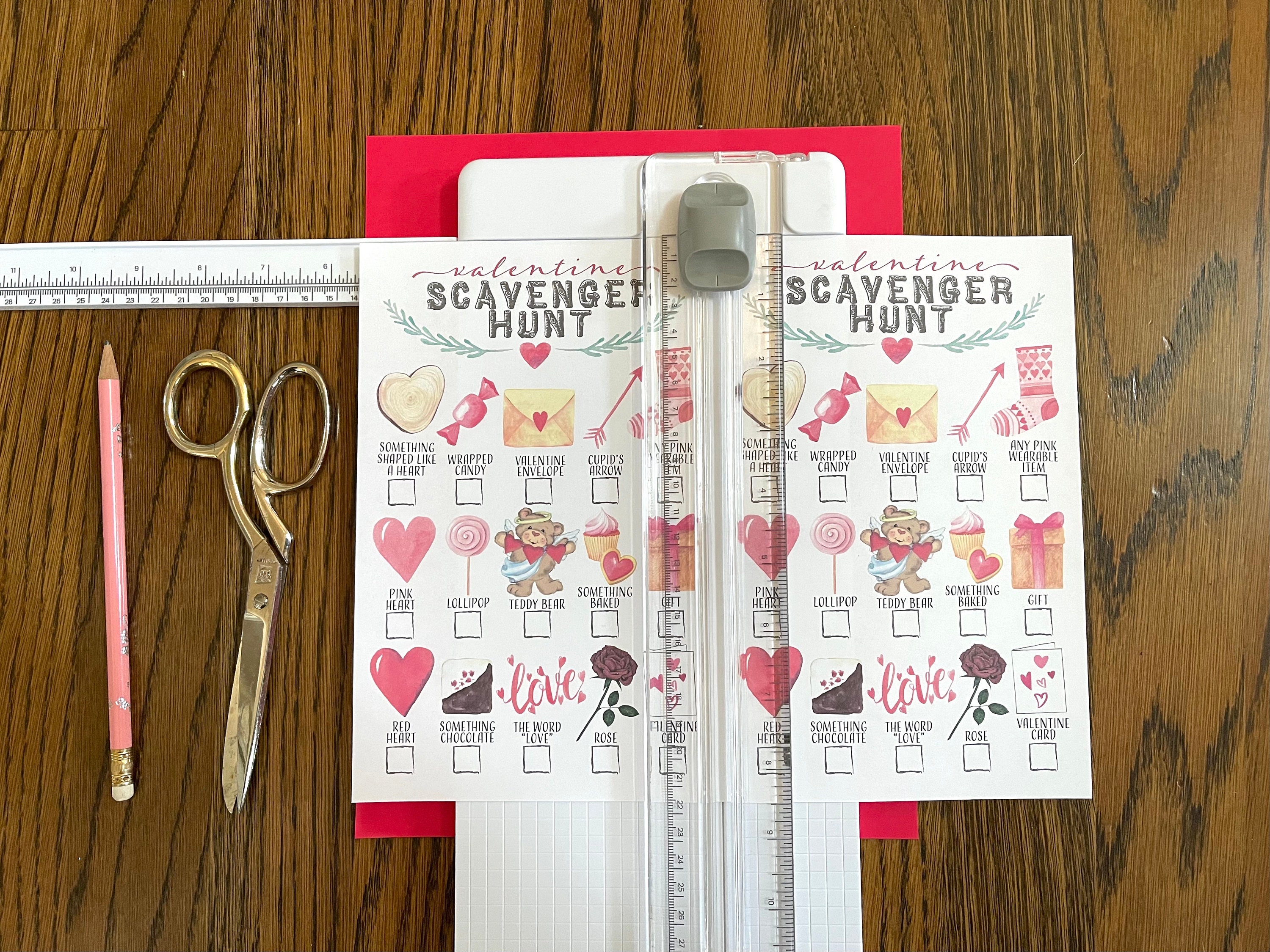 Printable Valentines Day Scavenger Hunt for Kids Watercolor Full Color ...