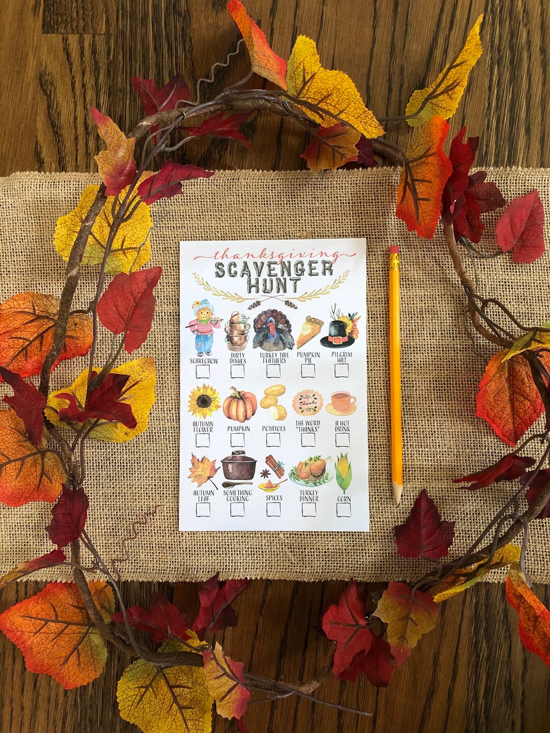 Printable Thanksgiving Scavenger Hunt for Kids I Spy Game Sheet ...