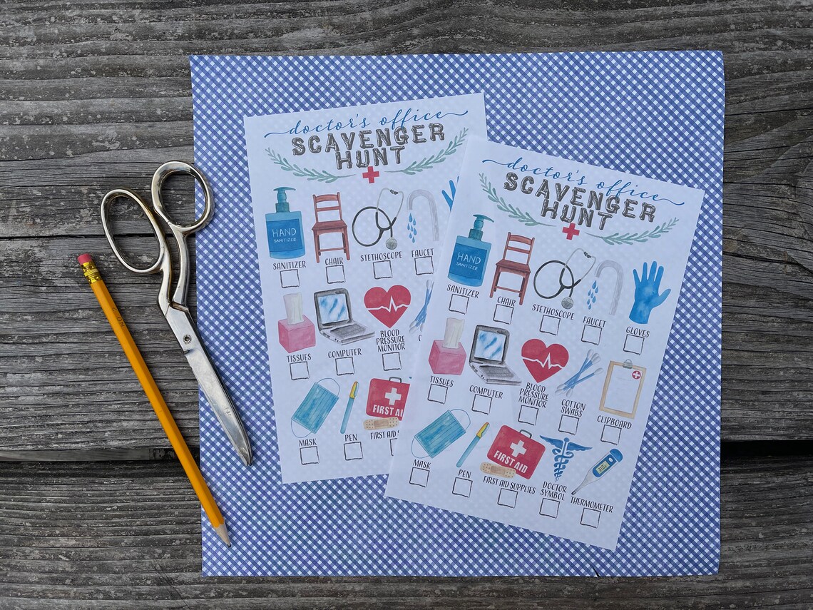 Printable Doctor's Office Scavenger Hunt for Kids - Etsy