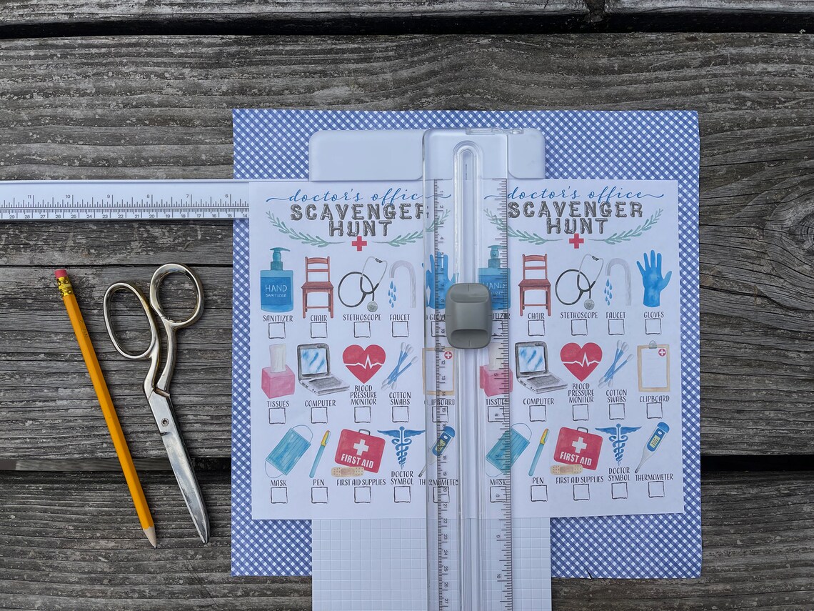 Printable Doctor's Office Scavenger Hunt for Kids Watercolor Hospital ...