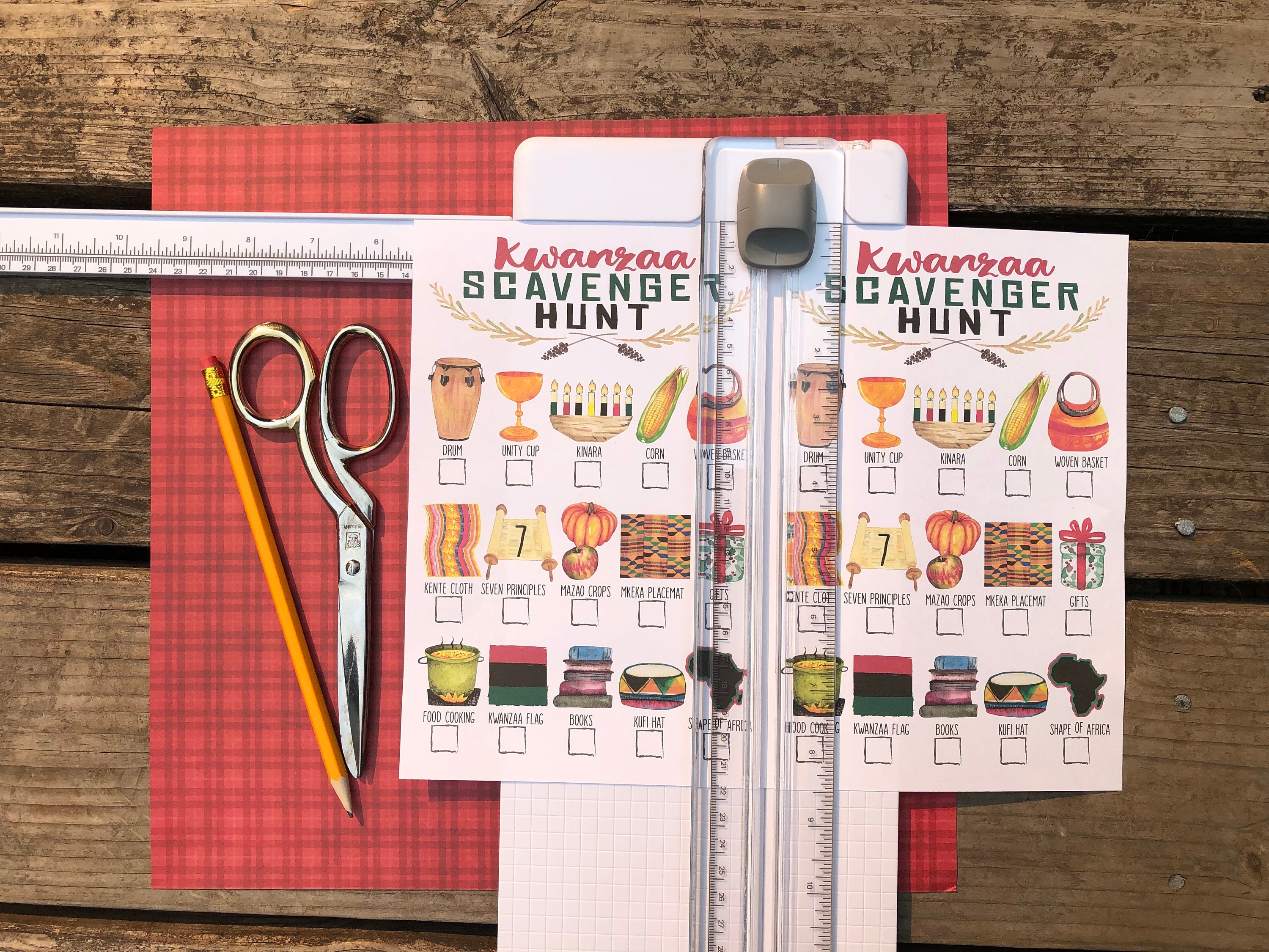 Printable Kwanzaa Scavenger Hunt for Kids Watercolor Holiday I Spy ...