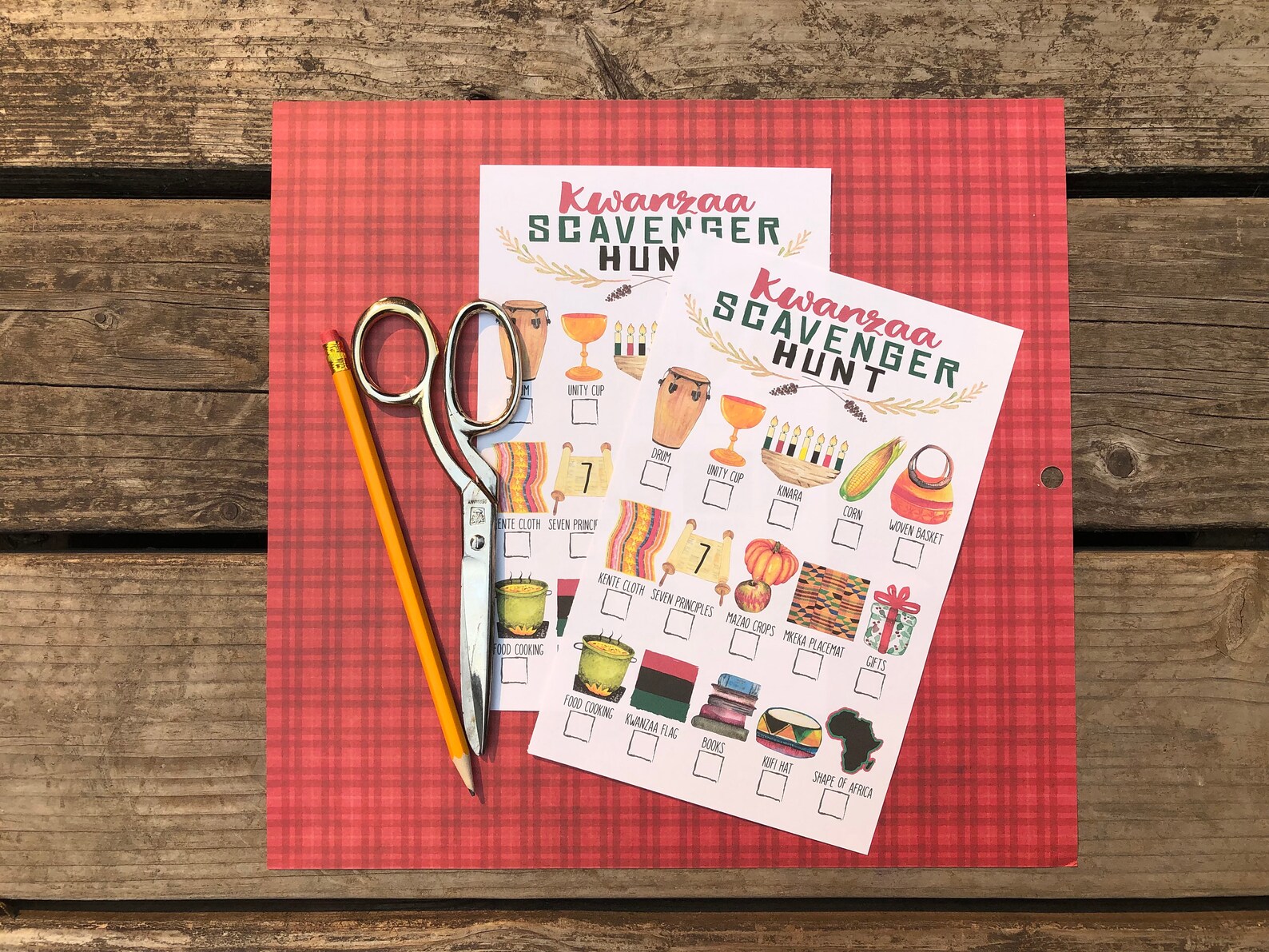 Printable Kwanzaa Scavenger Hunt for Kids Watercolor Holiday I Spy ...
