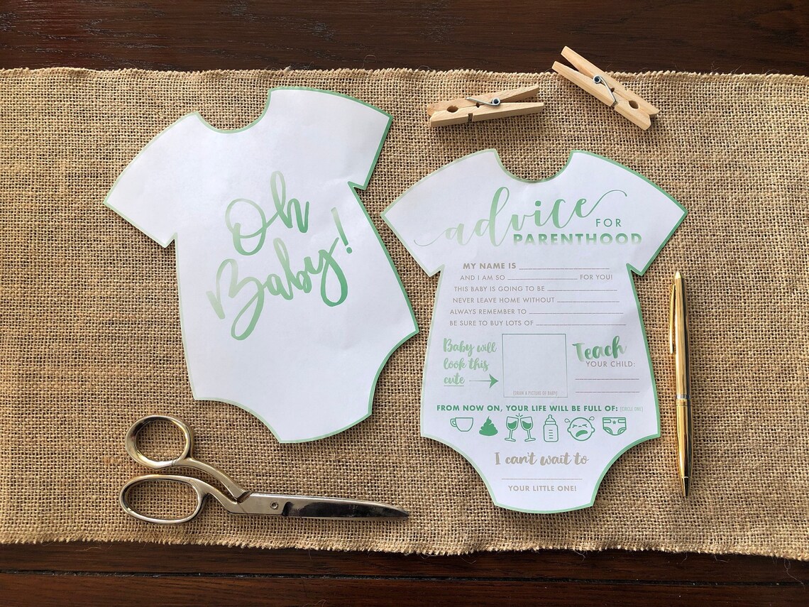 Oh Baby Onesie Shape Advice for Parenthood Printable Baby - Etsy