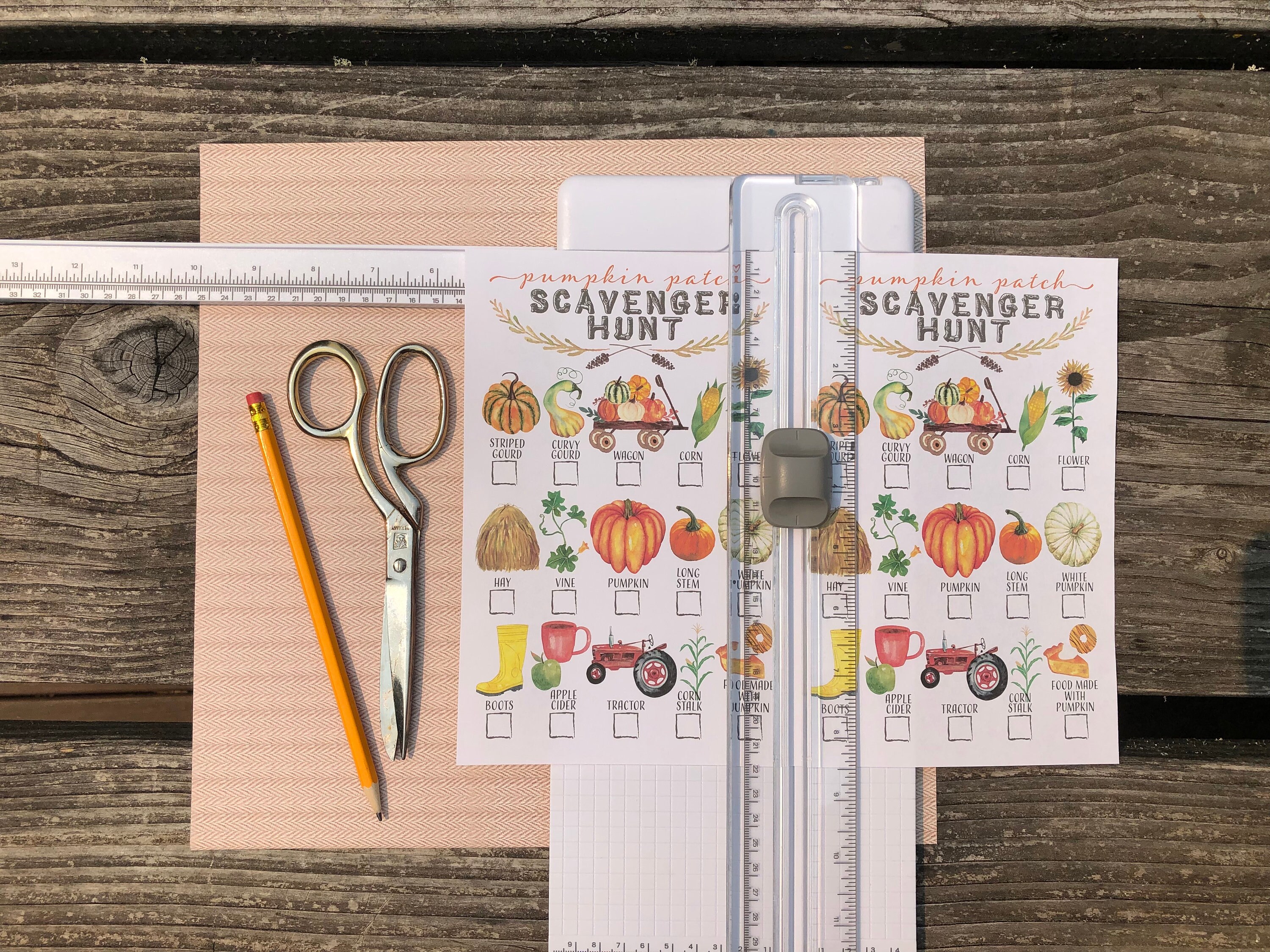 Printable Pumpkin Patch Scavenger Hunt for Kids Watercolor Full Color ...