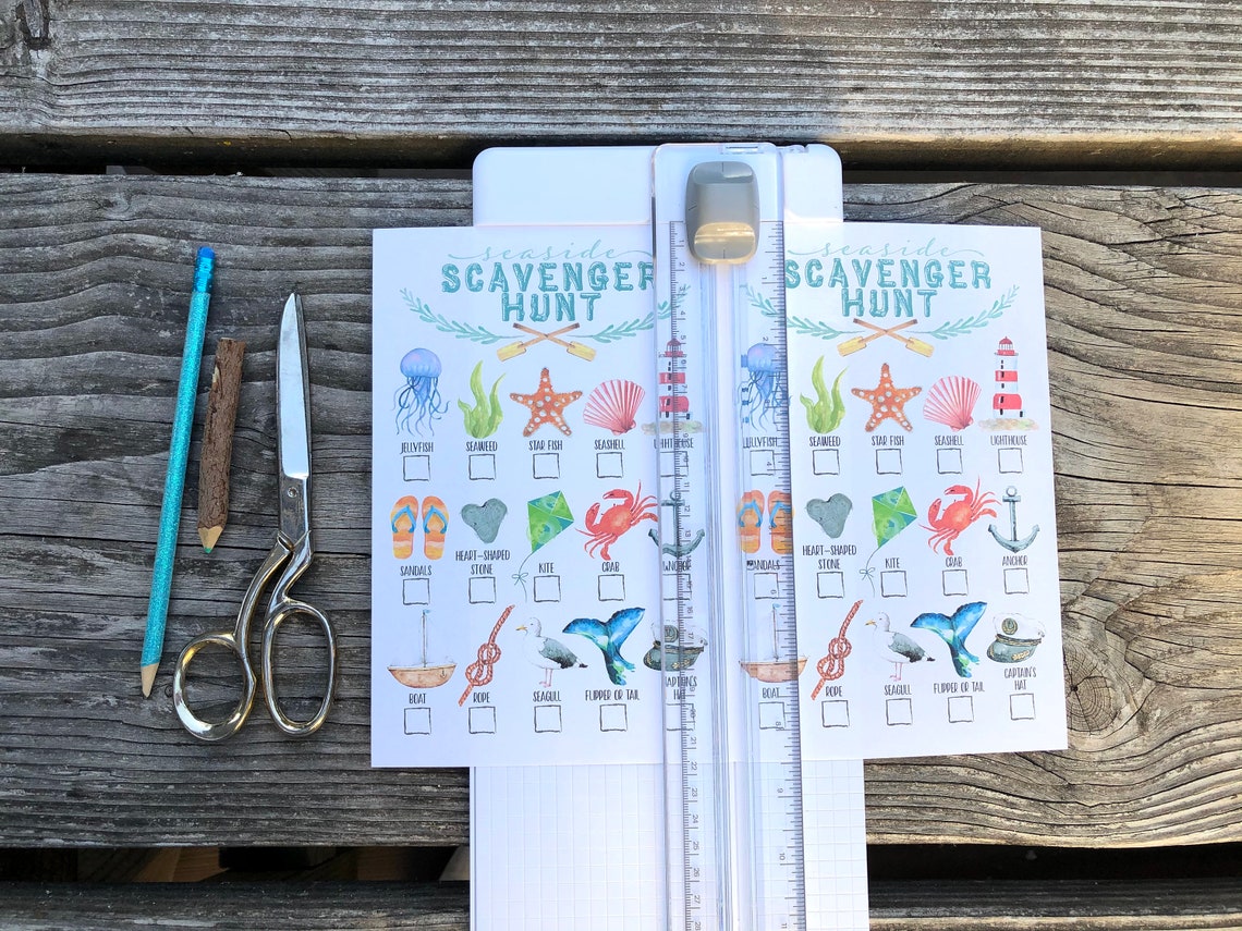 Watercolor Seaside Printable Scavenger Hunt for Kids Nautical - Etsy