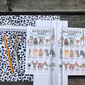 Printable Zoo Scavenger Hunt for Kids Watercolor Full Color for Outdoor ...