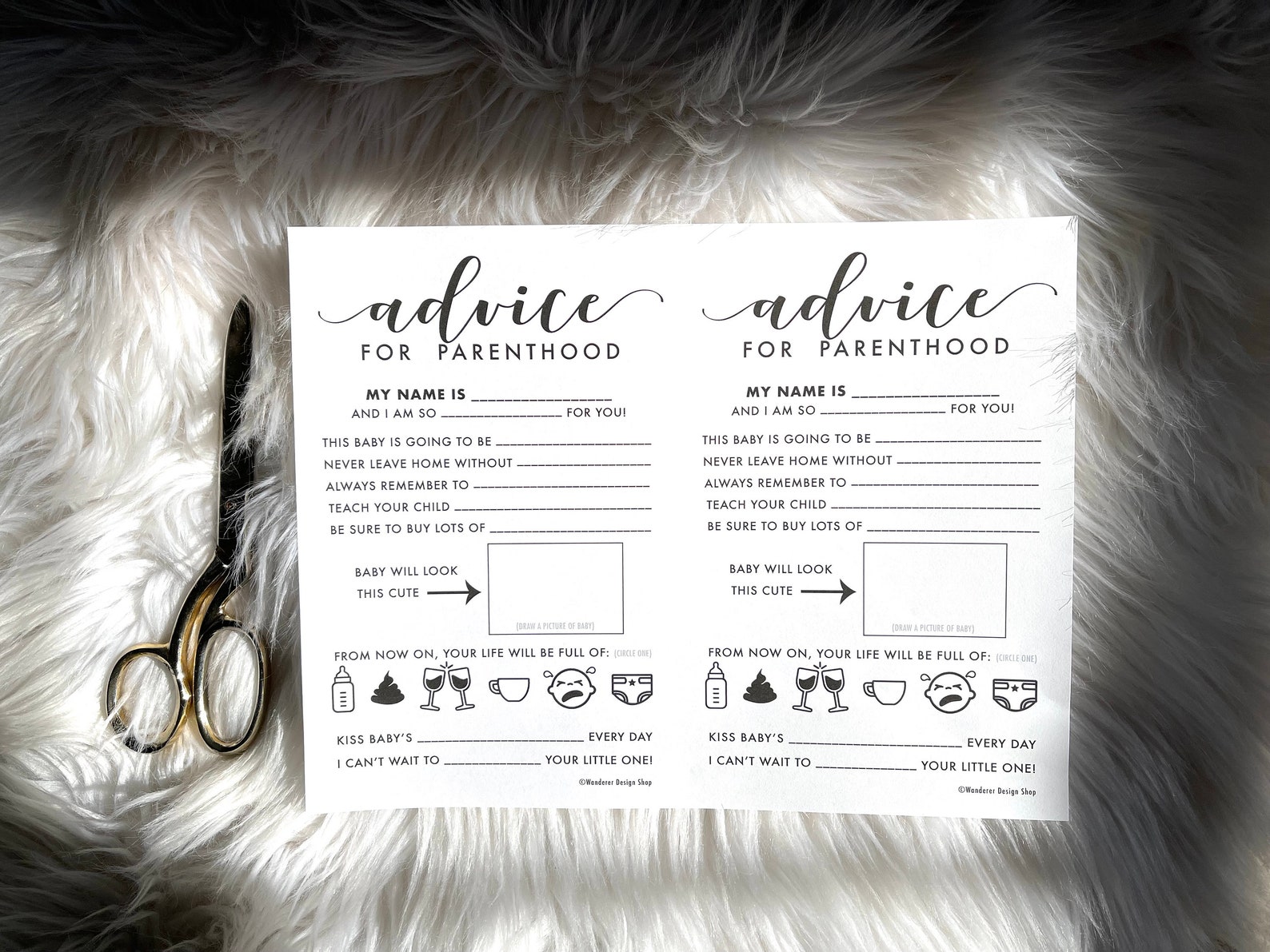 Printable Shower Advice for Parents to Be Modern Black and - Etsy